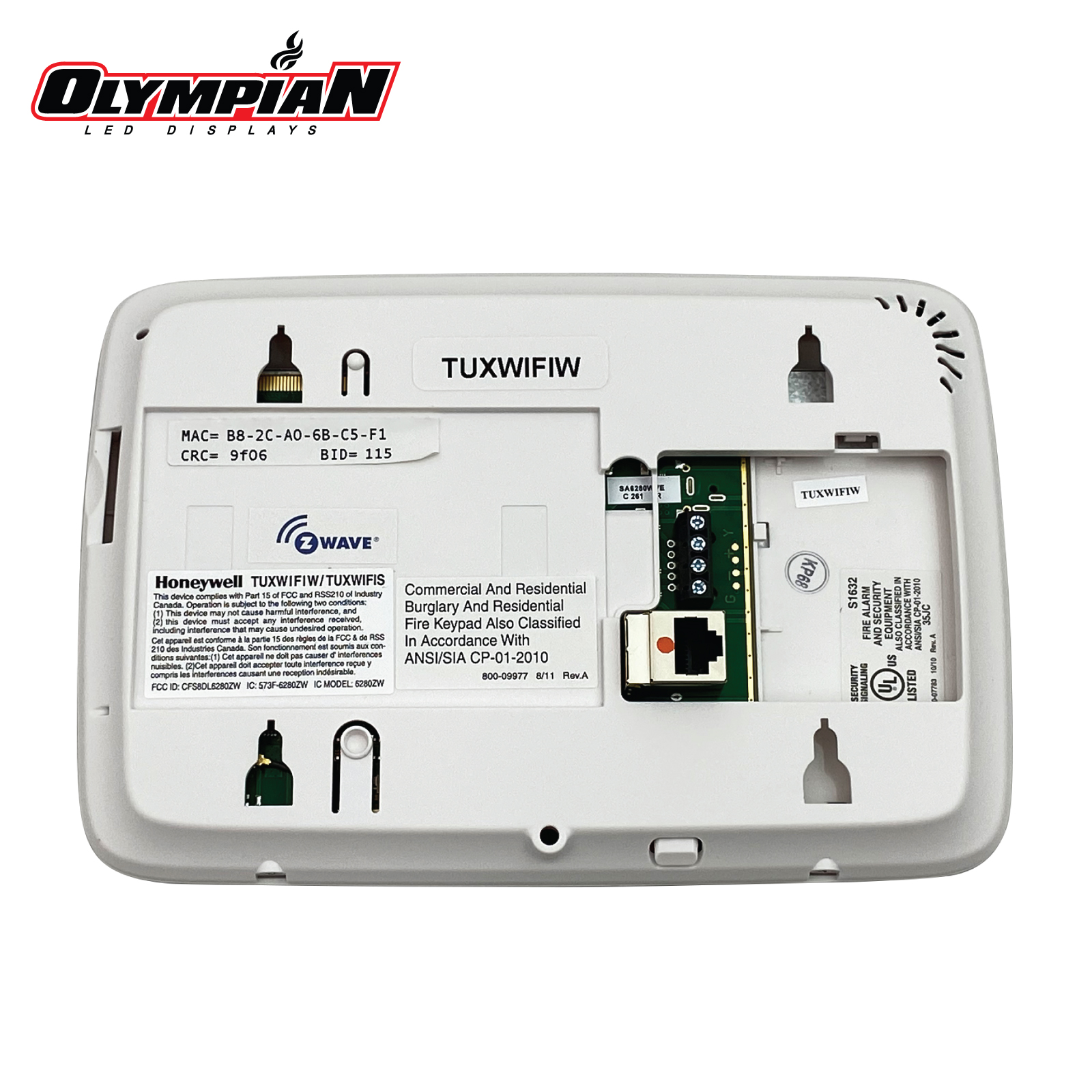 Honeywell Tuxedo Touch Premium Keypad (TUXWIFIW) - Olympian LED